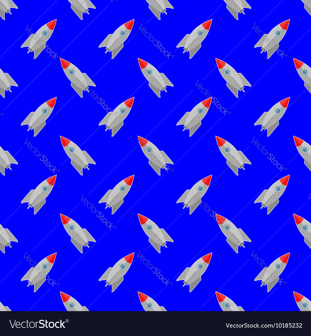 Space rocket seamless pattern Royalty Free Vector Image