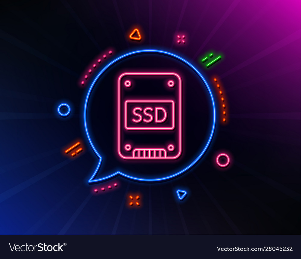 Ssd icon solid-state drive sign Royalty Free Vector Image
