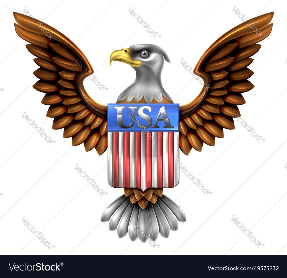 Us eagle shield design Royalty Free Vector Image