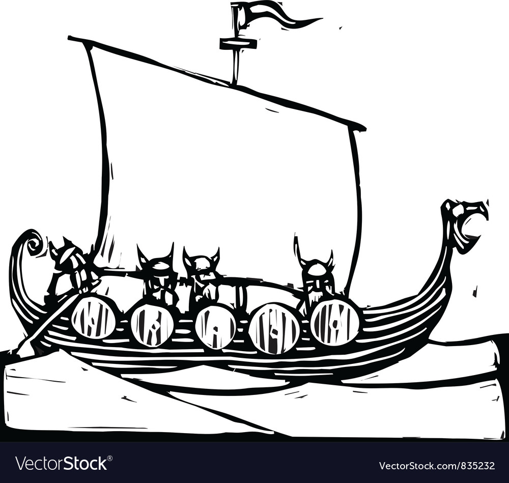 Viking ship Royalty Free Vector Image - VectorStock