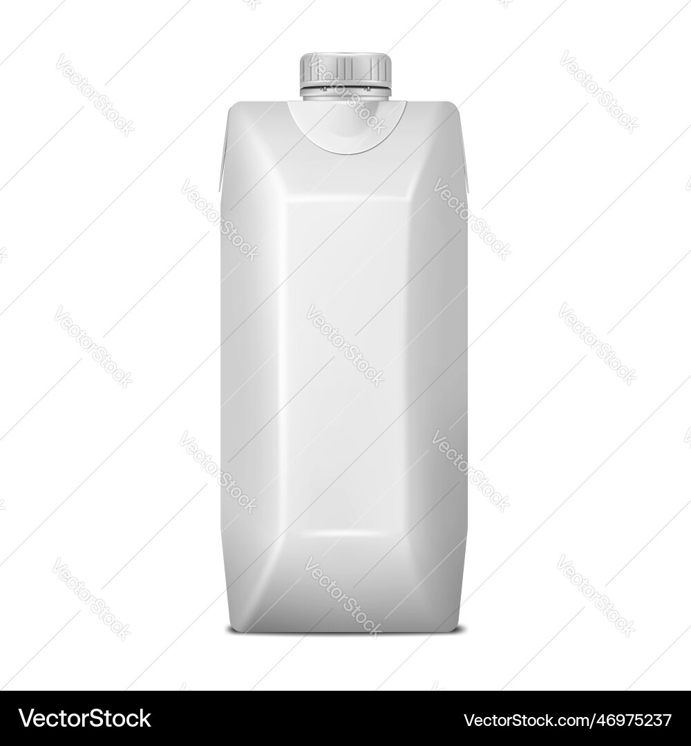 Blank carton package for liquid products isolated Vector Image