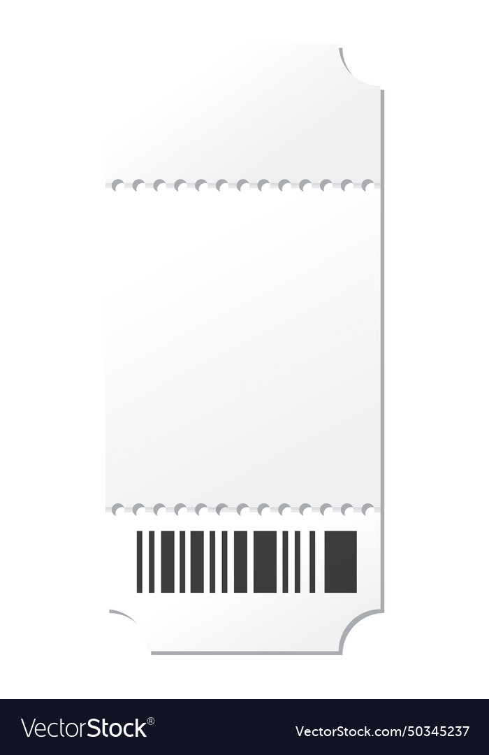 Blank ticket template concert lottery Royalty Free Vector