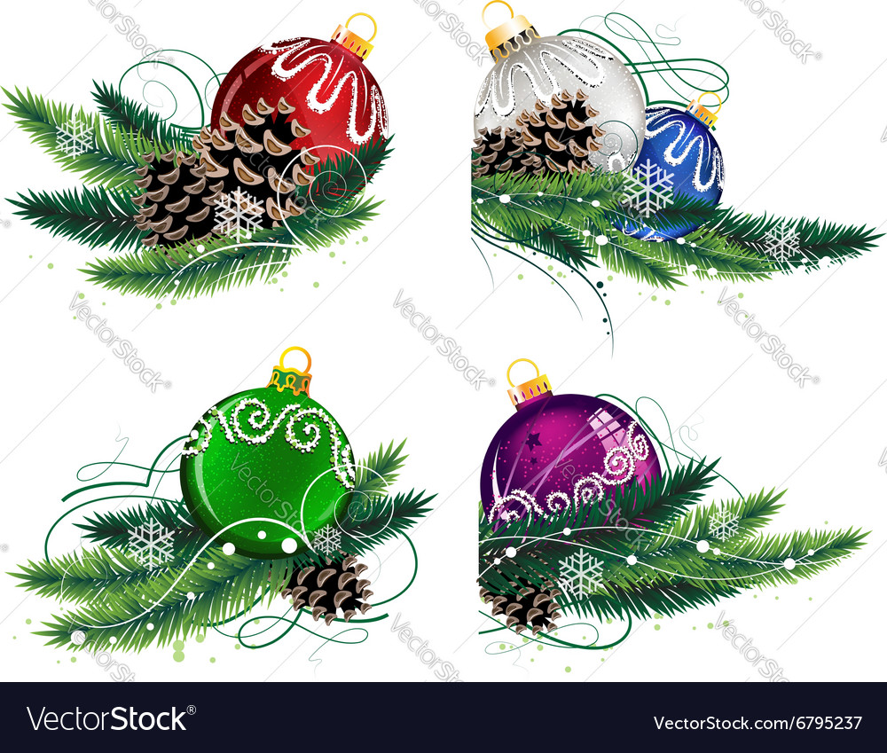 Christmas decorations set Royalty Free Vector Image