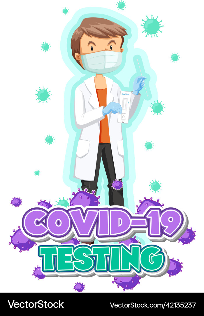 Covid19 testing with antigen test kit Royalty Free Vector