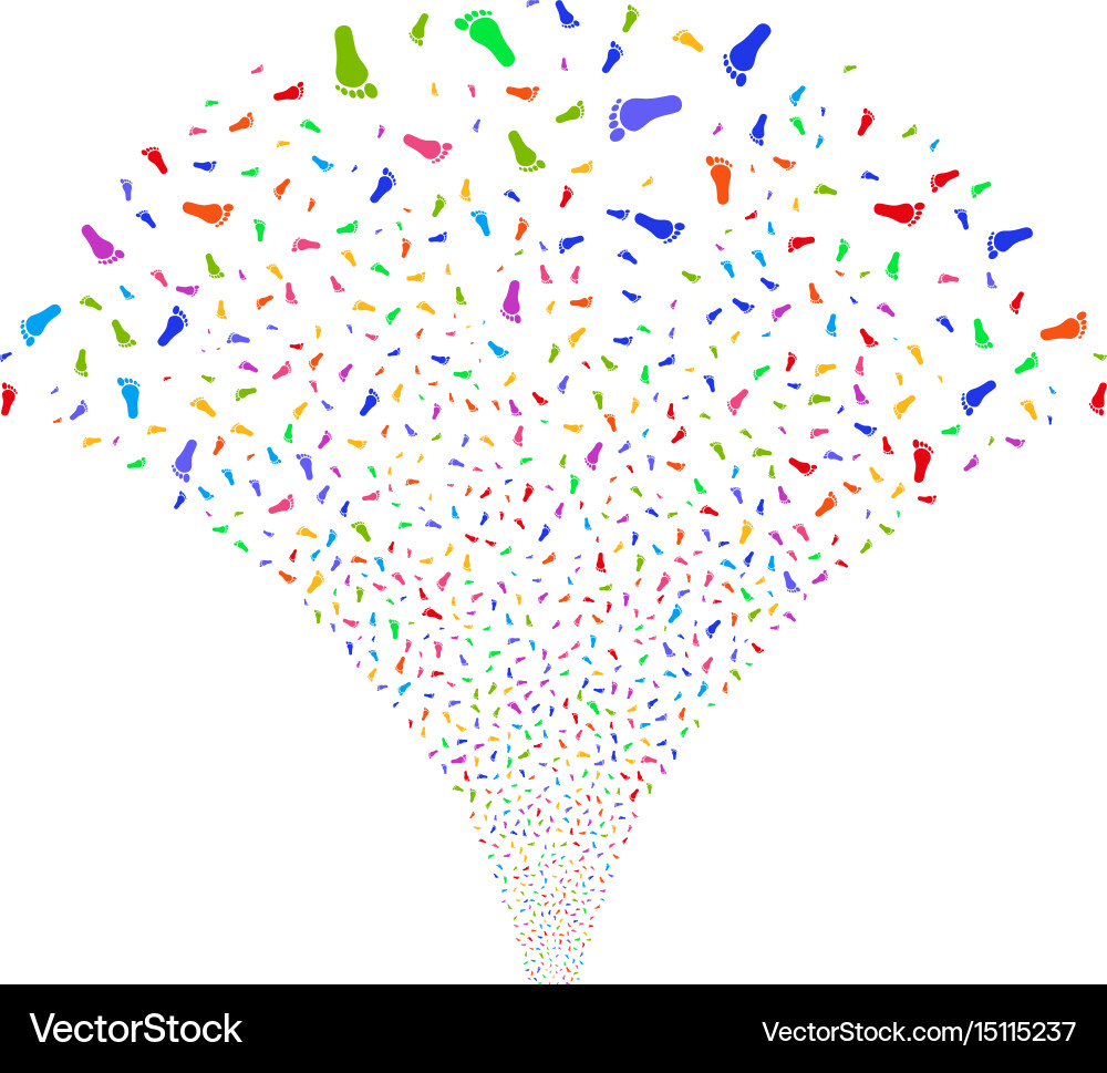 Human footprint fountain stream Royalty Free Vector Image