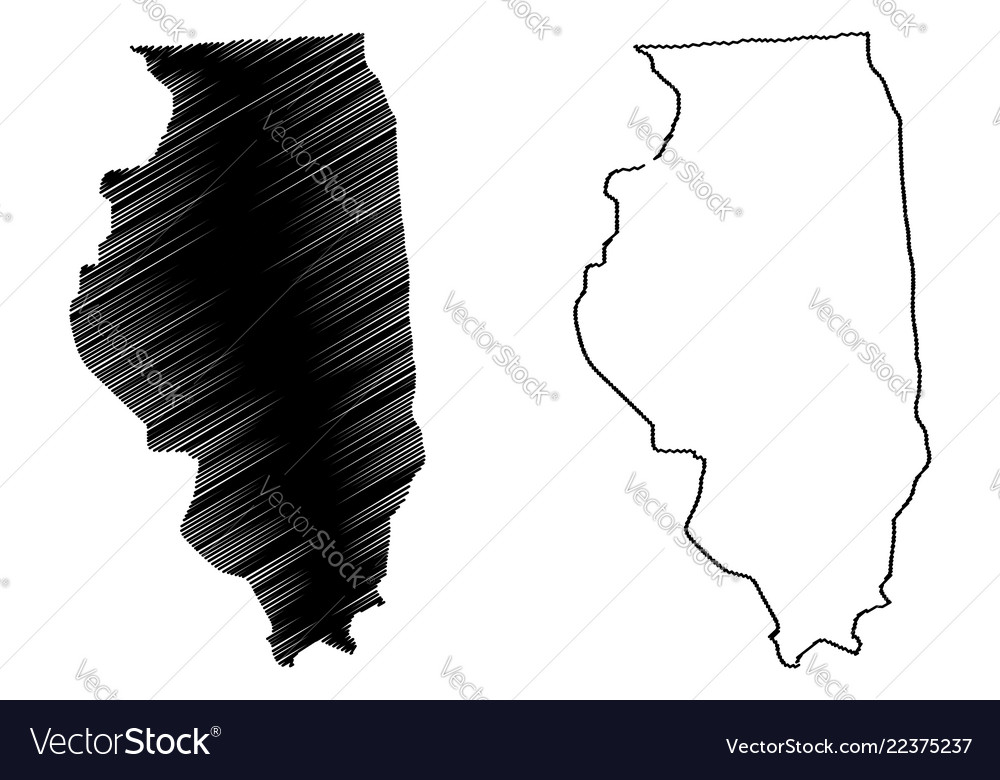 Illinois map Royalty Free Vector Image - VectorStock