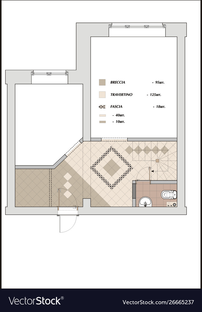 Interior wall layout Royalty Free Vector Image