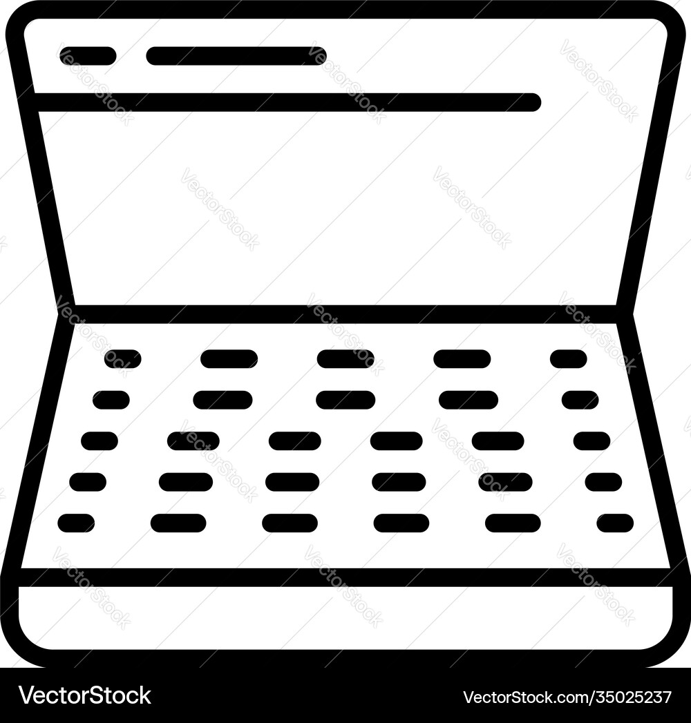 Laptop report icon outline style Royalty Free Vector Image