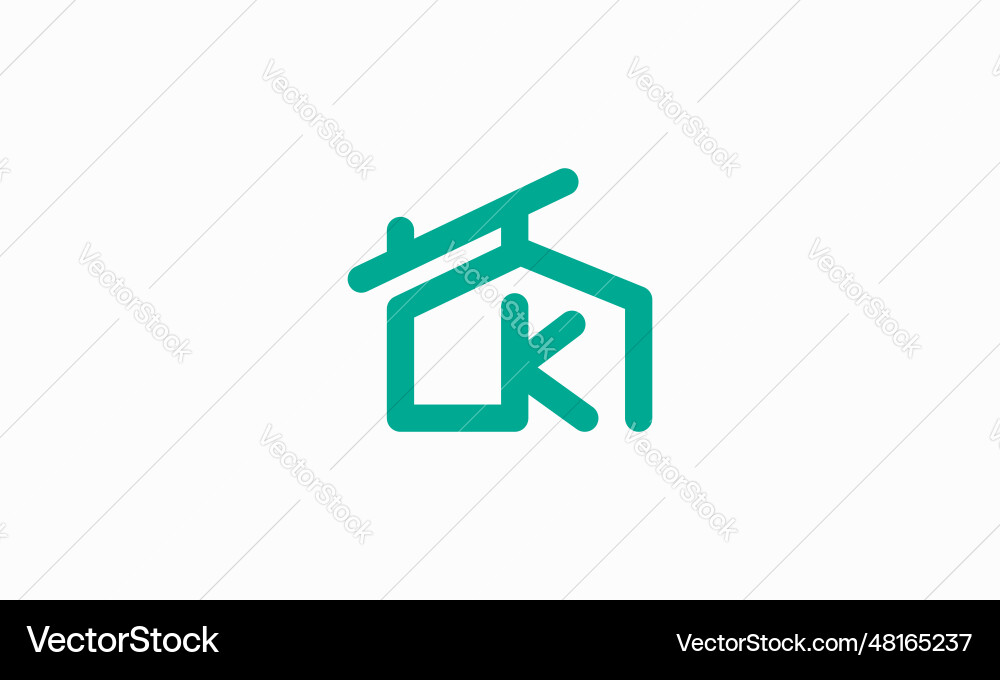 Letter ck house logo design simple and modern Vector Image