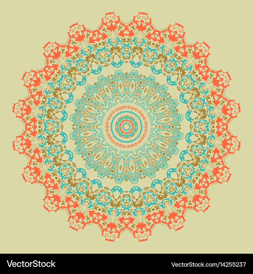 Ornamental round lace with damask Royalty Free Vector Image
