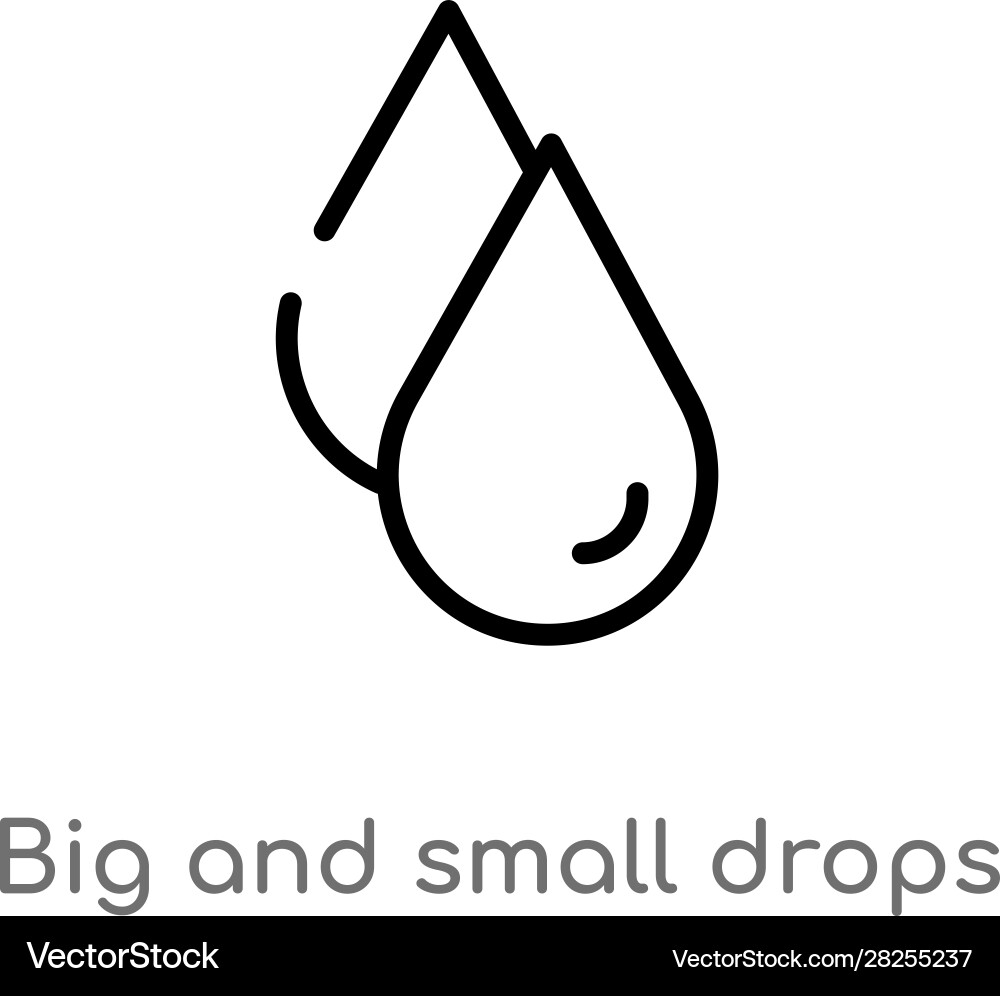 Outline big and small drops icon isolated black Vector Image