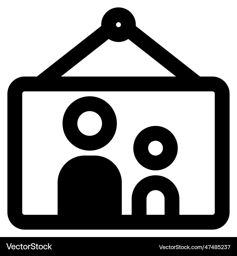 Photo frame hanging on wall as memorial Royalty Free Vector