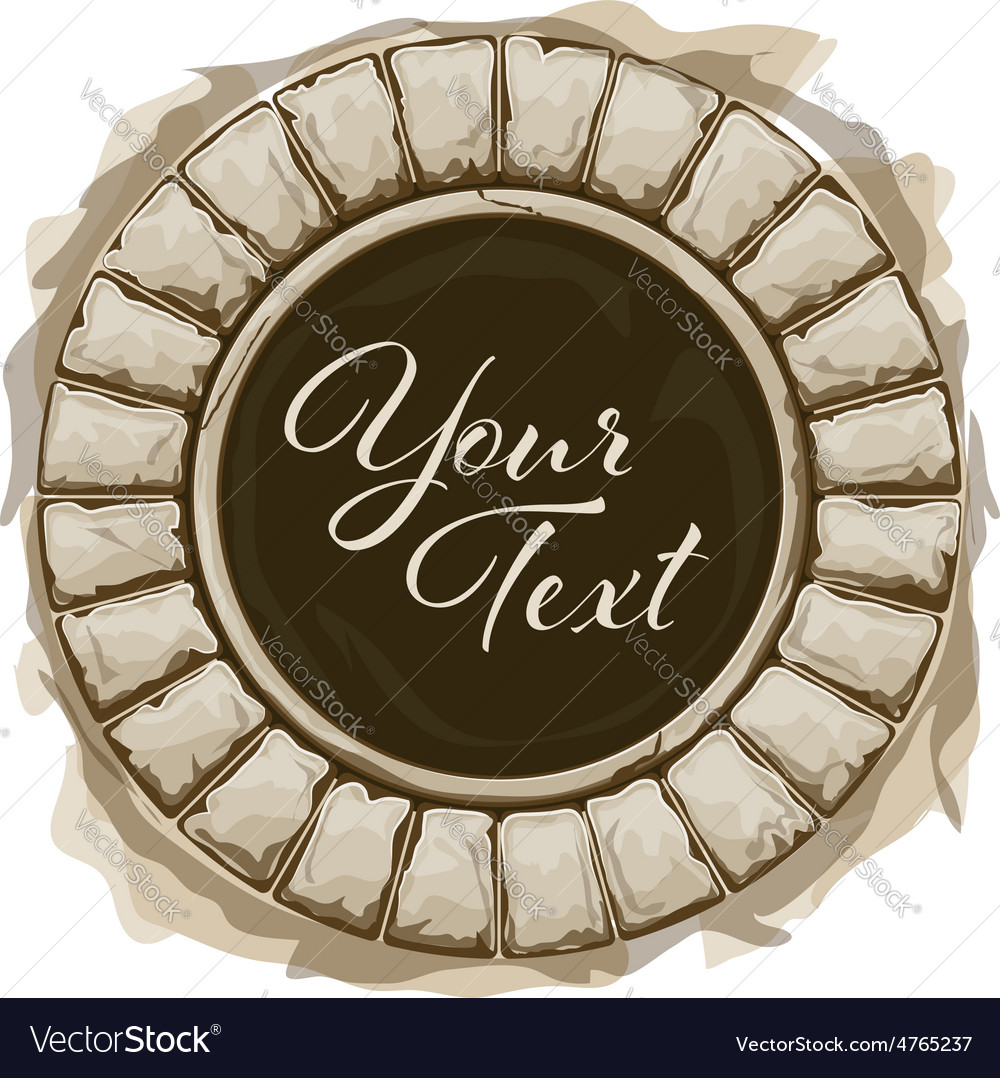 Round stone frame Royalty Free Vector Image - VectorStock