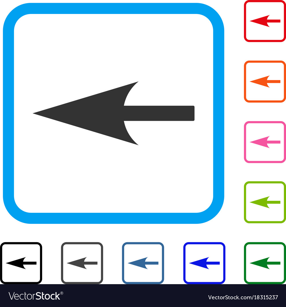 Sharp left arrow framed icon Royalty Free Vector Image