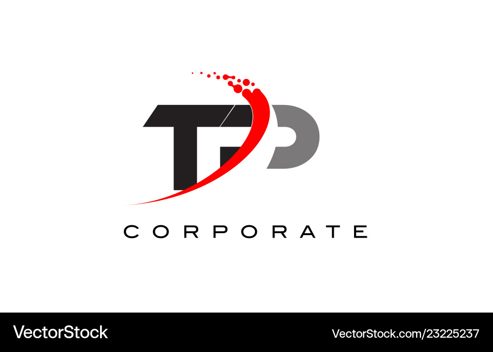 Tp modern letter logo design with swoosh Vector Image