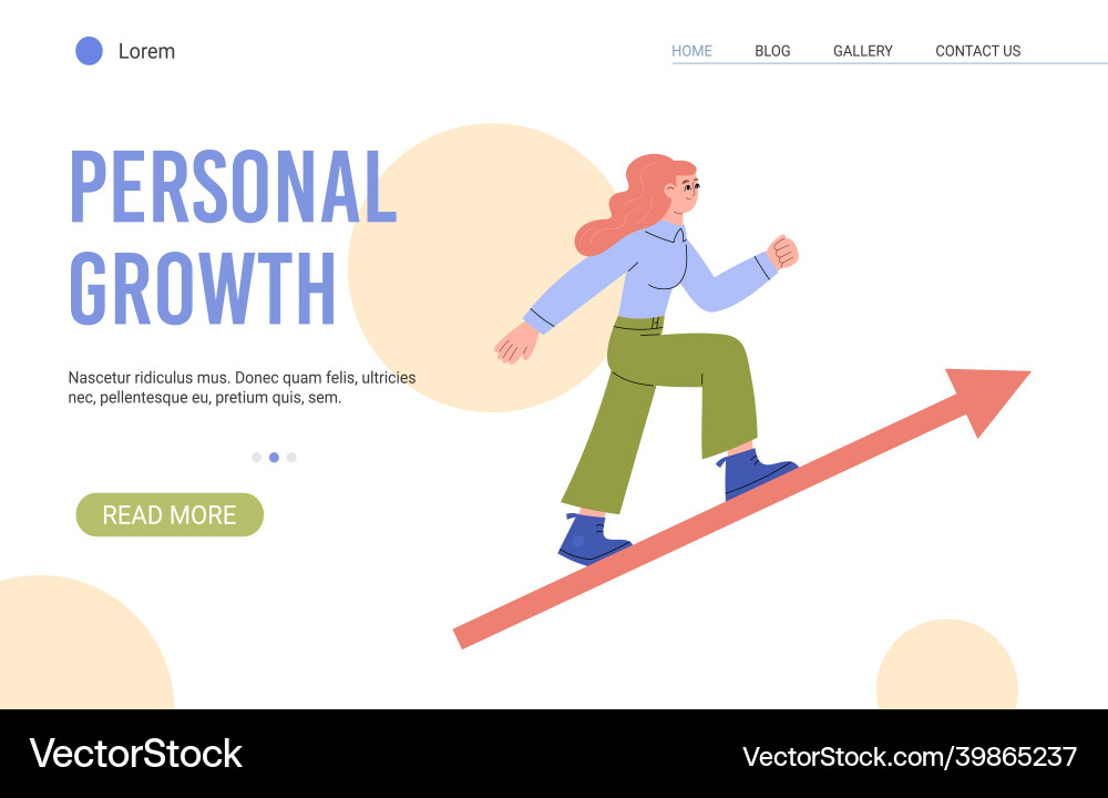 Web banner with concept of self improvement Vector Image