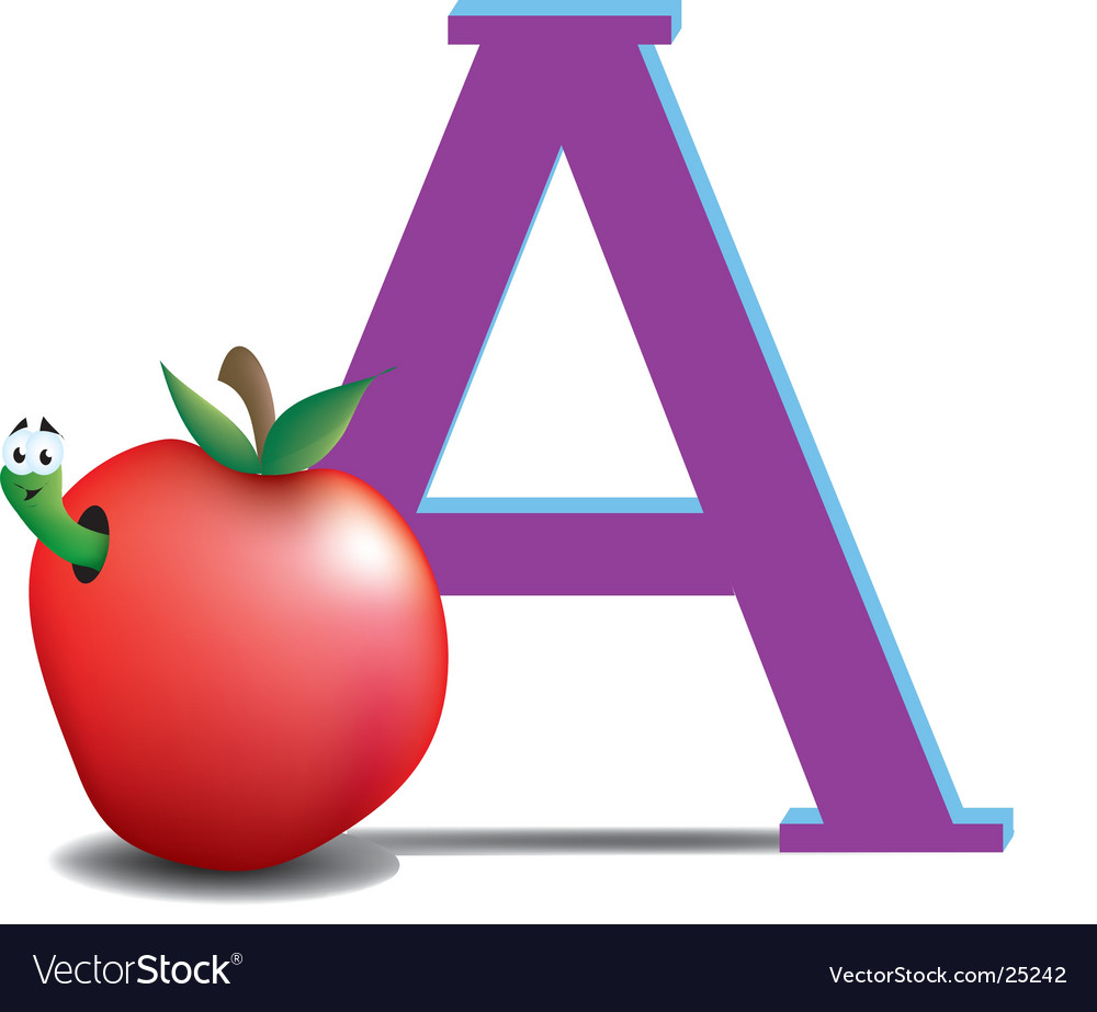 A is for apple Royalty Free Vector Image - VectorStock