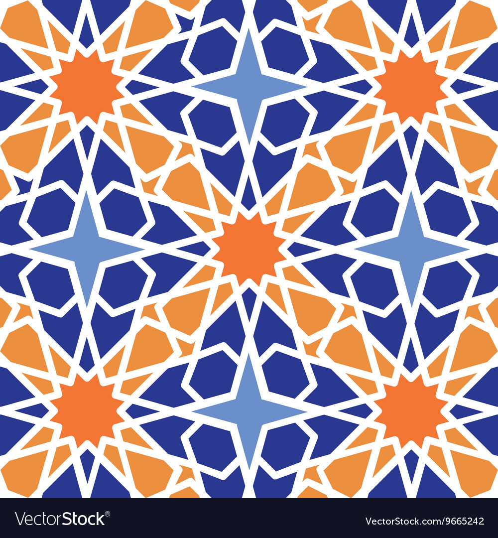 Arabic islamic seamless patterncolored Royalty Free Vector