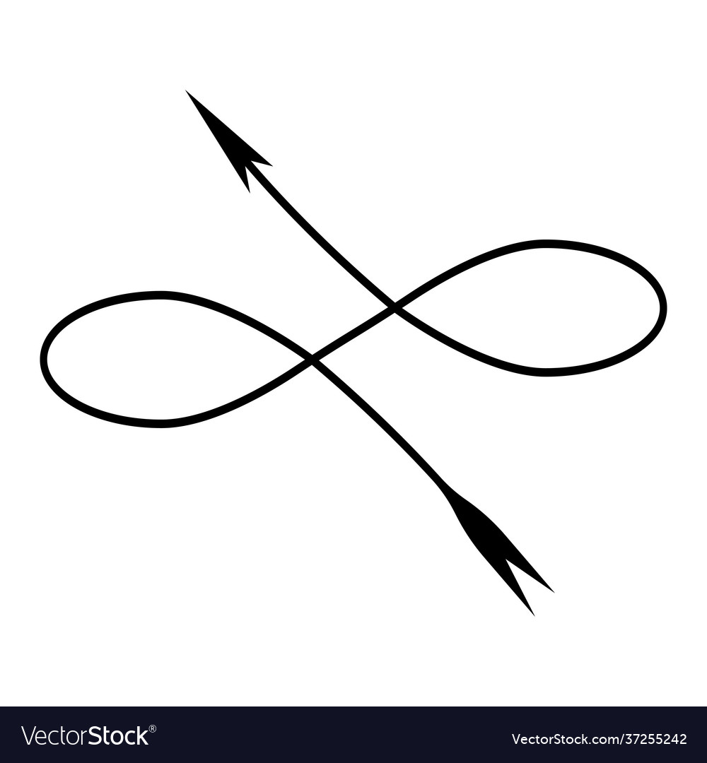 Arrow shape infinity direction Royalty Free Vector Image