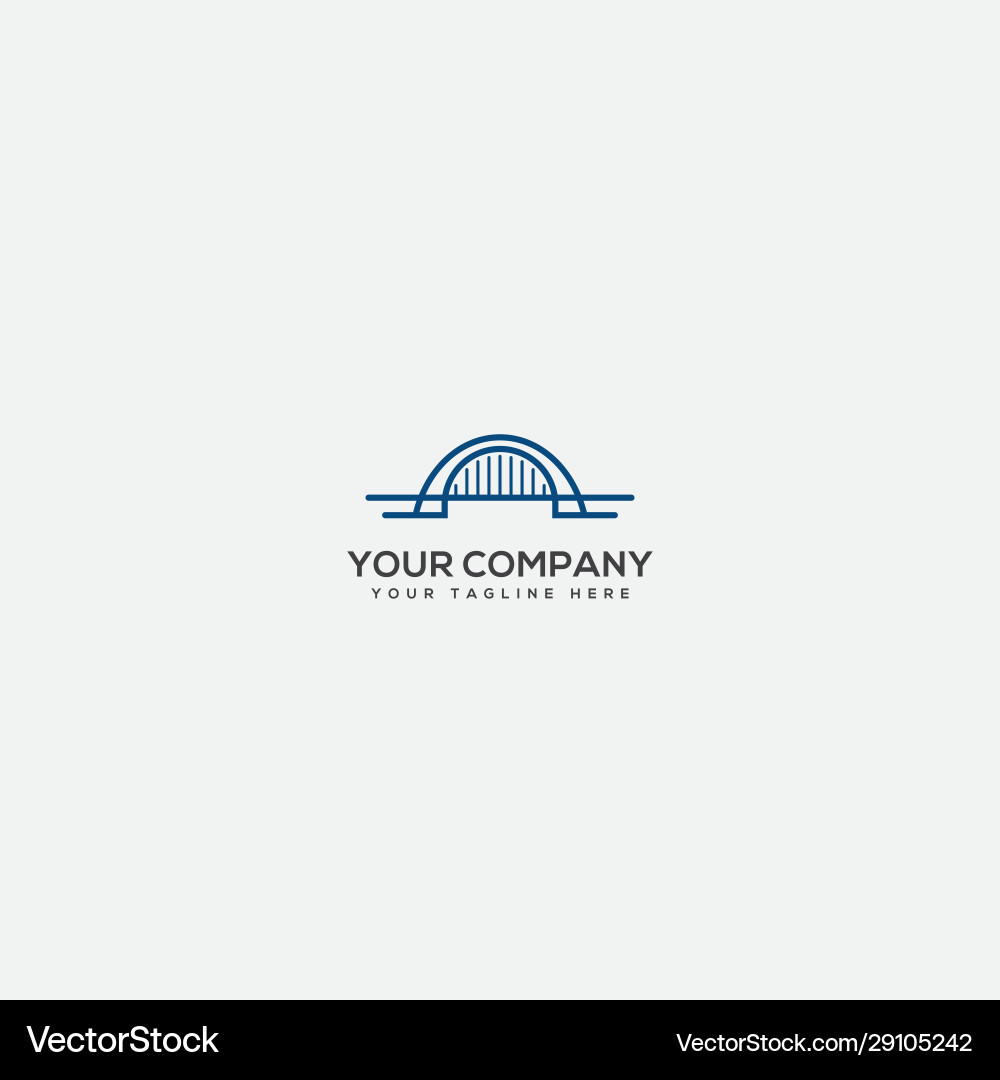 Bridge line art logo simple modern Royalty Free Vector Image