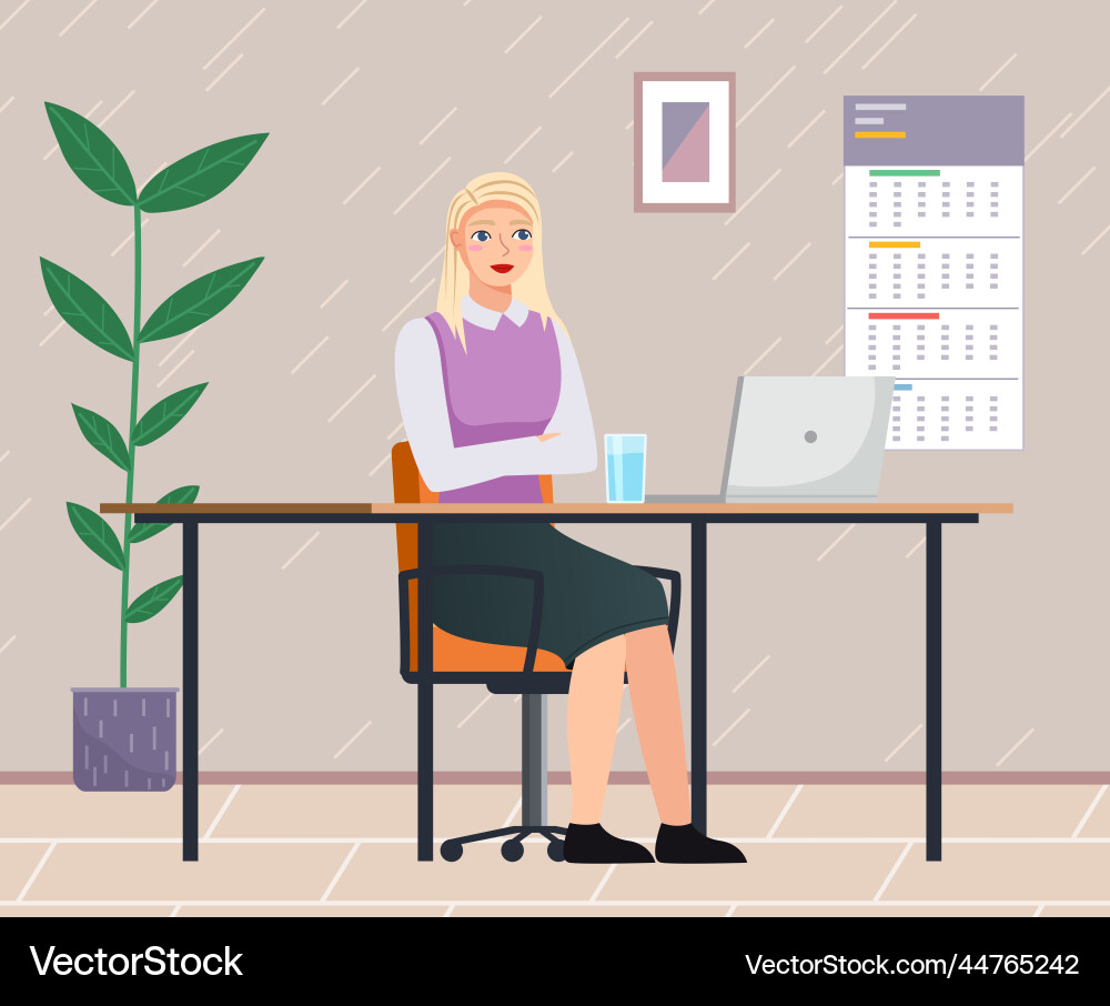 Business employees on their workspace co-worker Vector Image