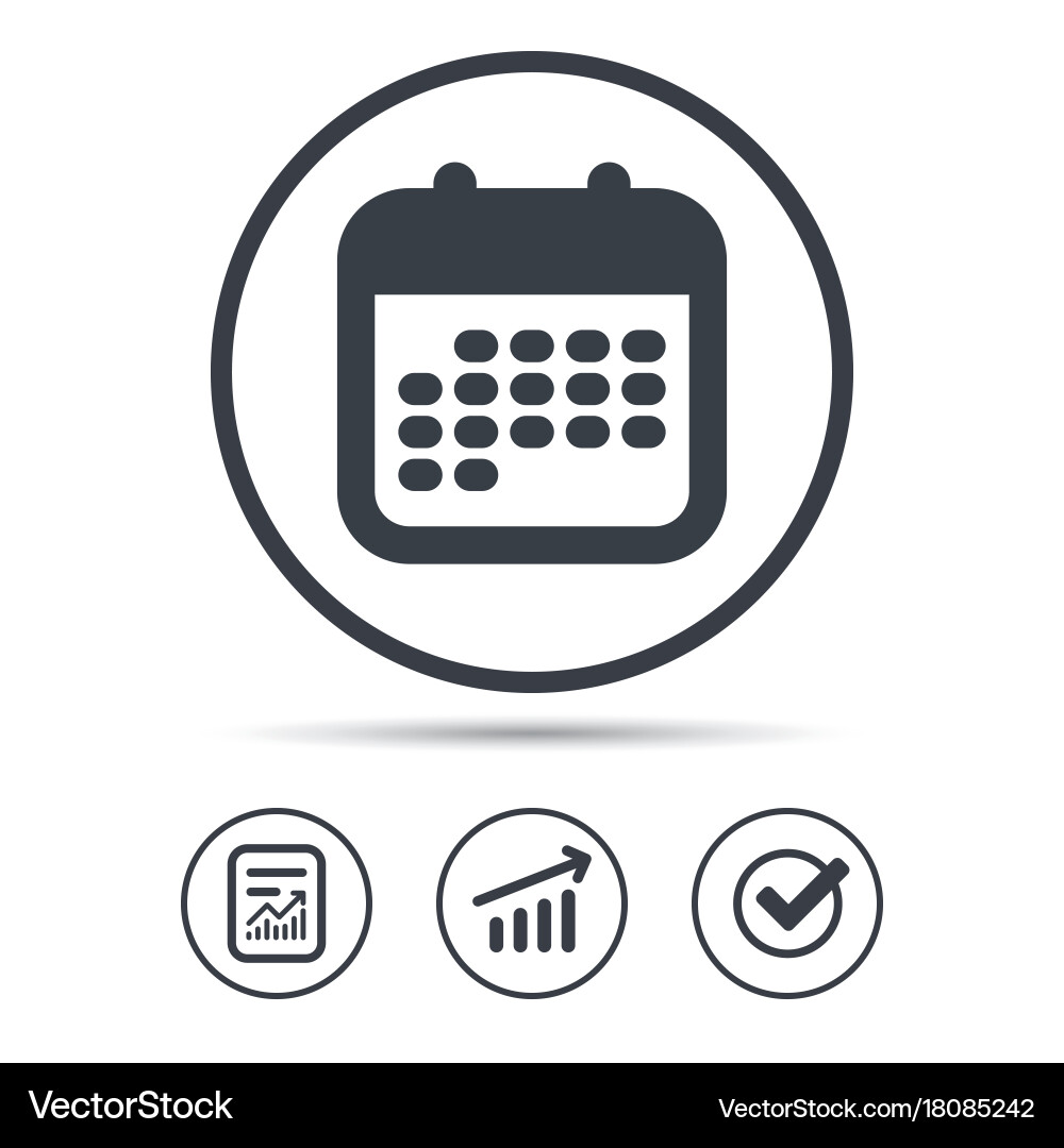 Calendar icon events reminder sign Royalty Free Vector Image