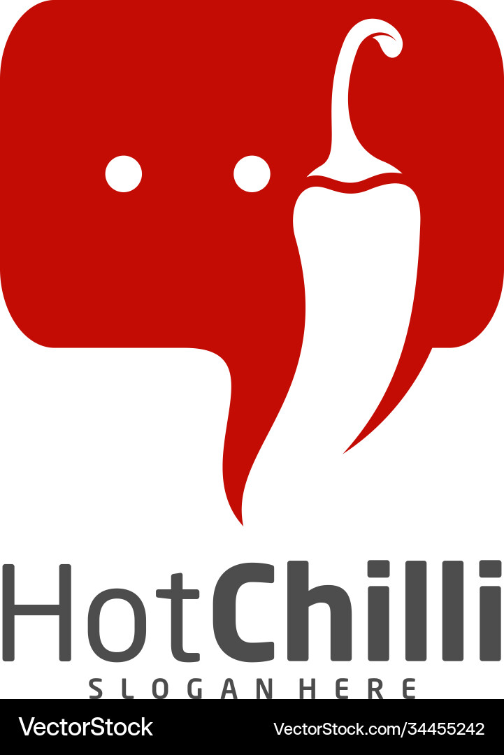 Chat chili logo design template red symbol Vector Image