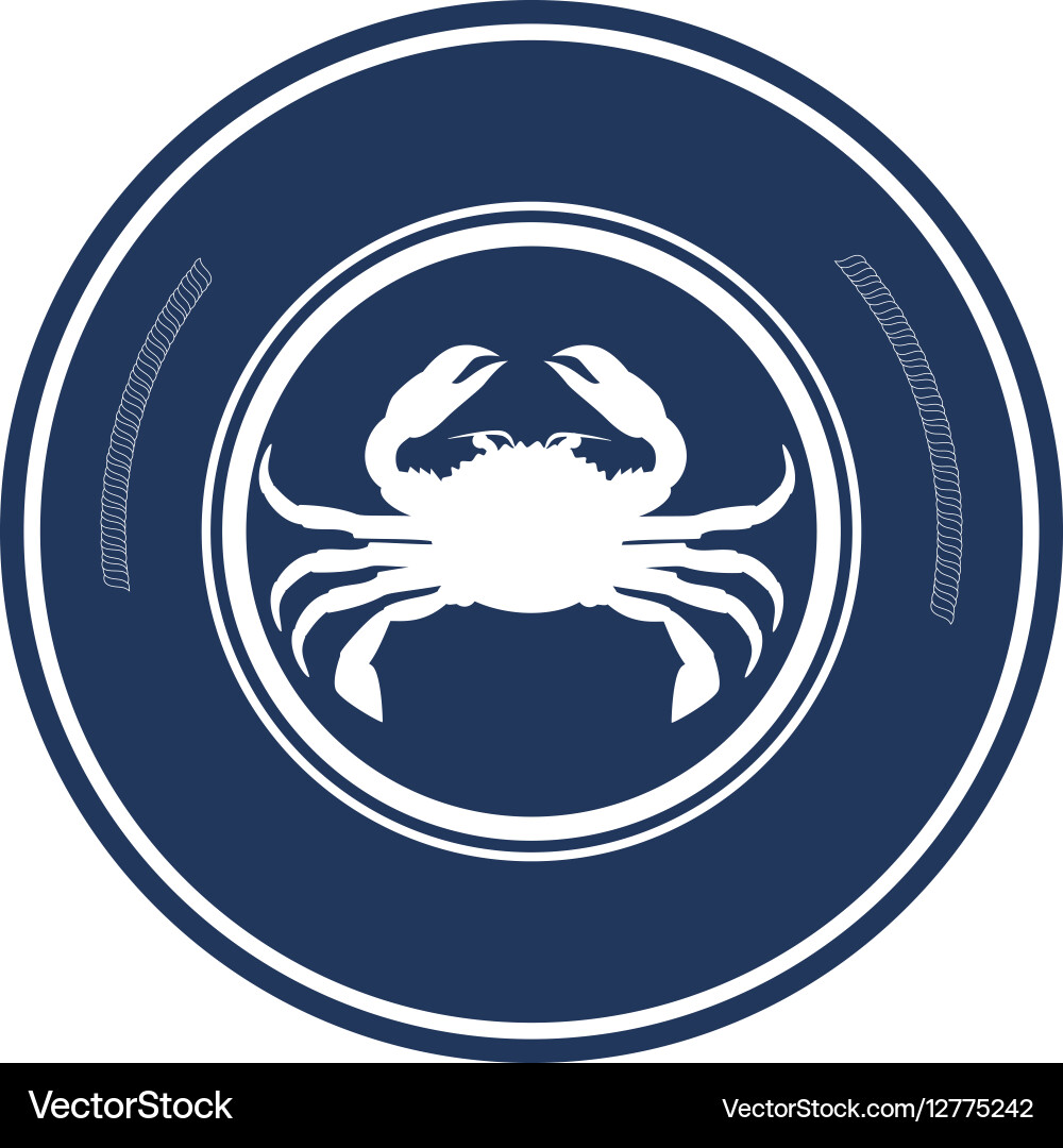 Crab animal sea emblem Royalty Free Vector Image