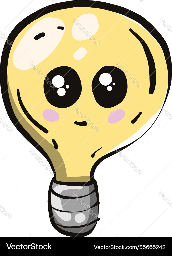 Cute lightbulb on a white background Royalty Free Vector