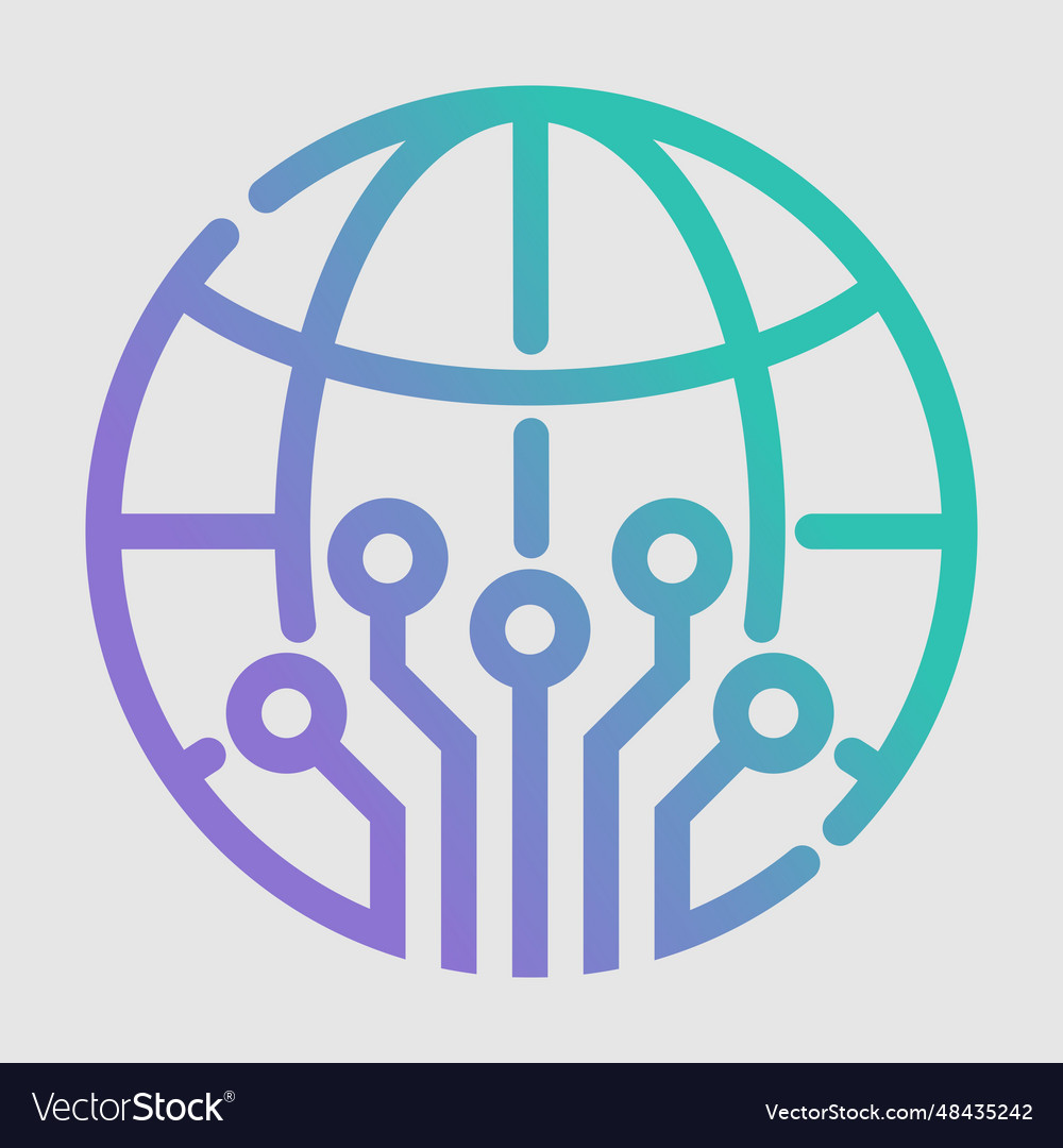 Digitalization technology icon Royalty Free Vector Image