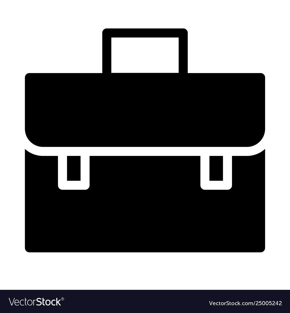 Office bag solid icon briefcase Royalty Free Vector Image
