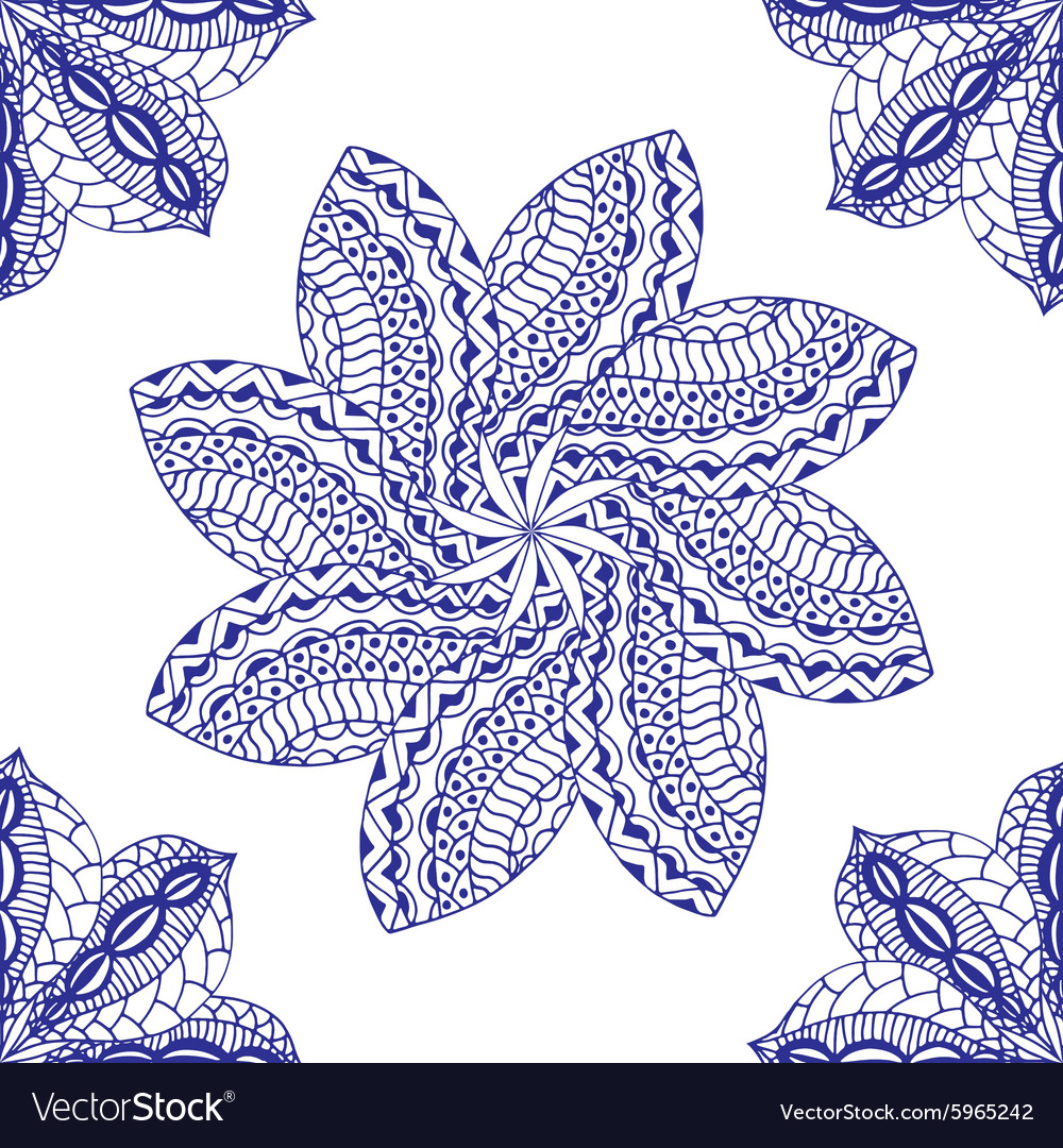 Seamless blue pattern Royalty Free Vector Image