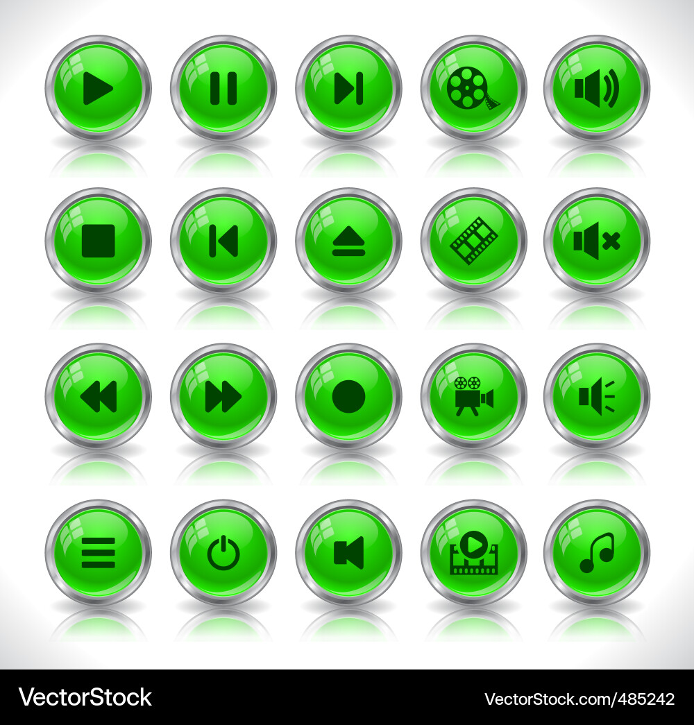Set of media buttons Royalty Free Vector Image