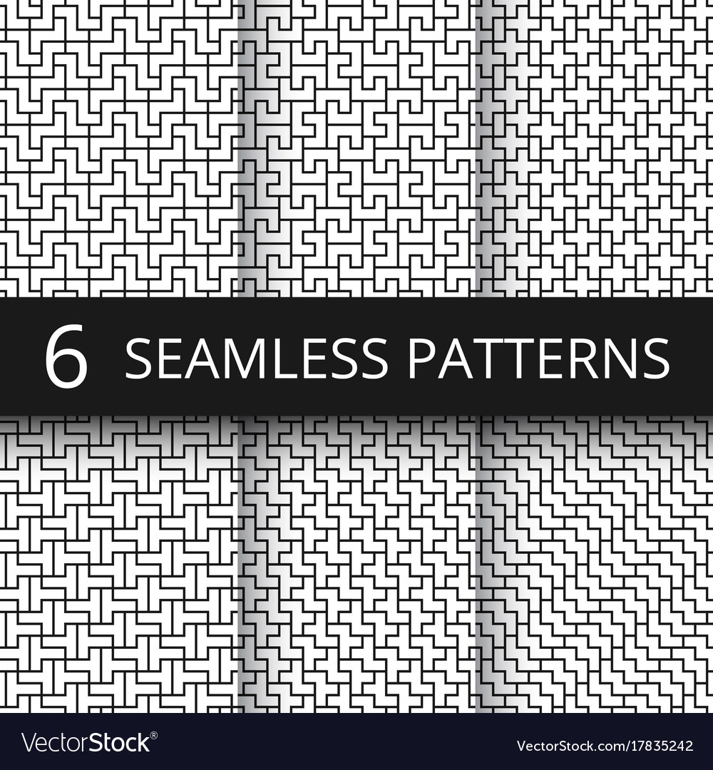 Simple geometric abstract seamless patterns Vector Image