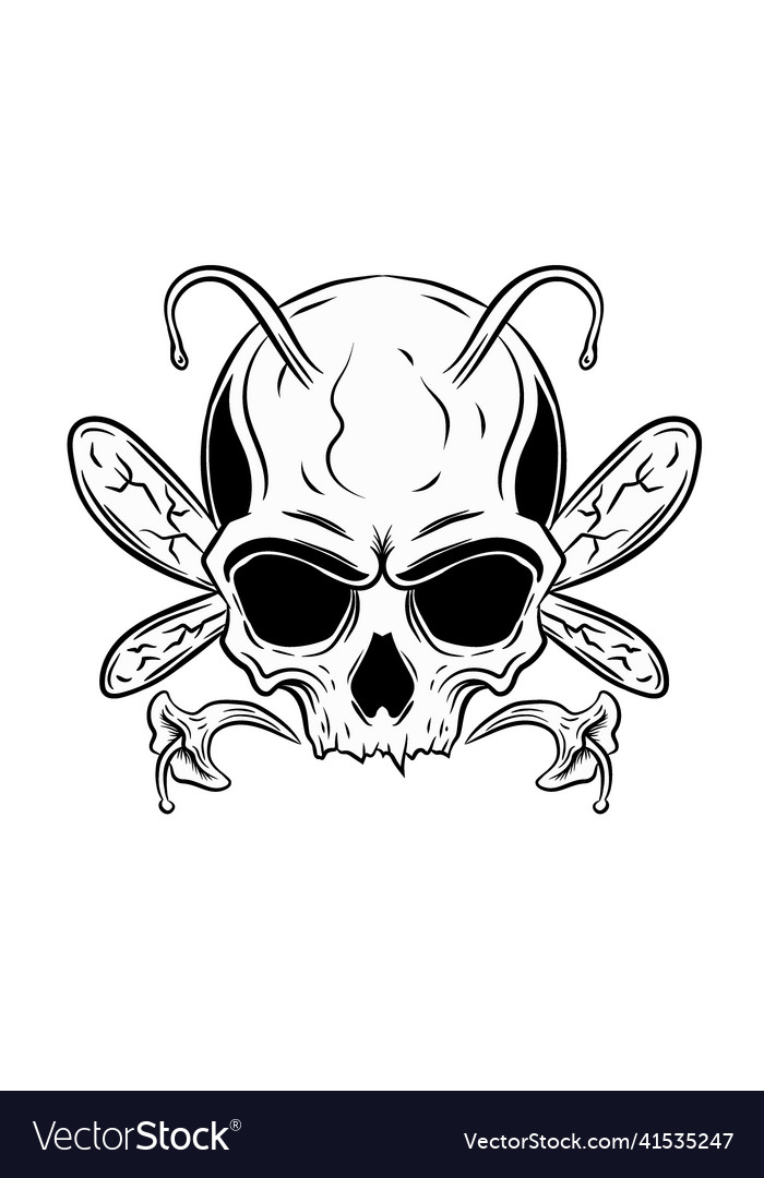 Bee skull Royalty Free Vector Image - VectorStock