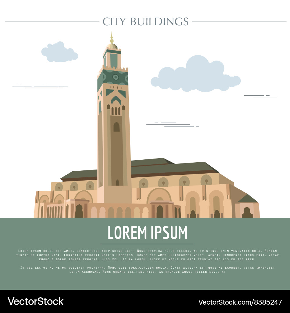 City buildings graphic template Morocco Royalty Free Vector