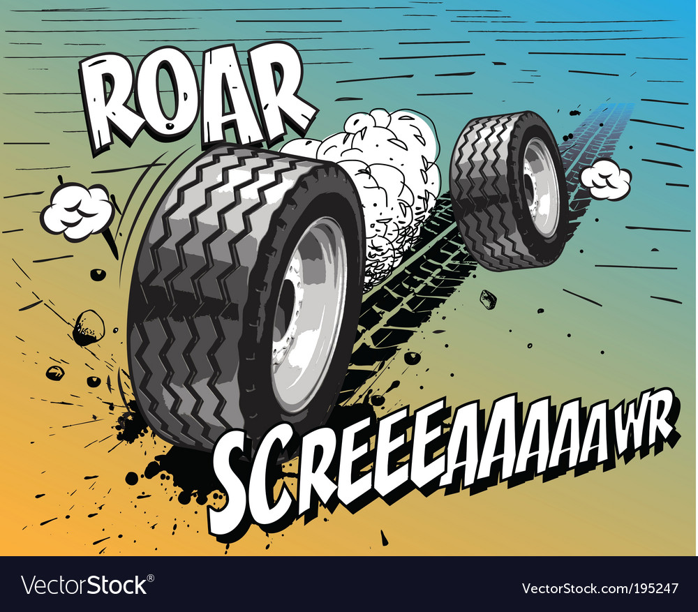 Comic book wheels Royalty Free Vector Image - VectorStock