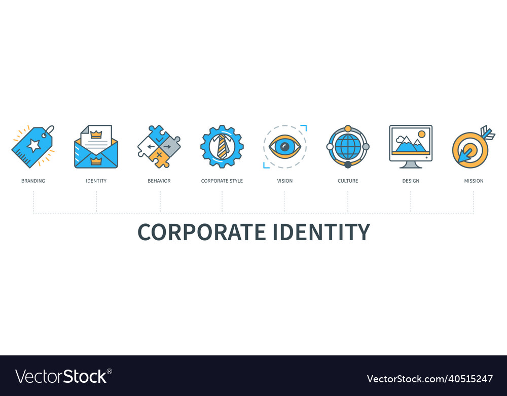 Corporate identity concept with icons branding Vector Image