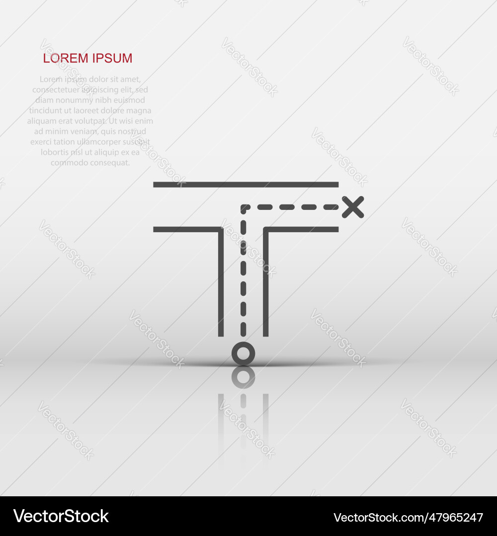 Crossroad icon in flat style road direction Vector Image