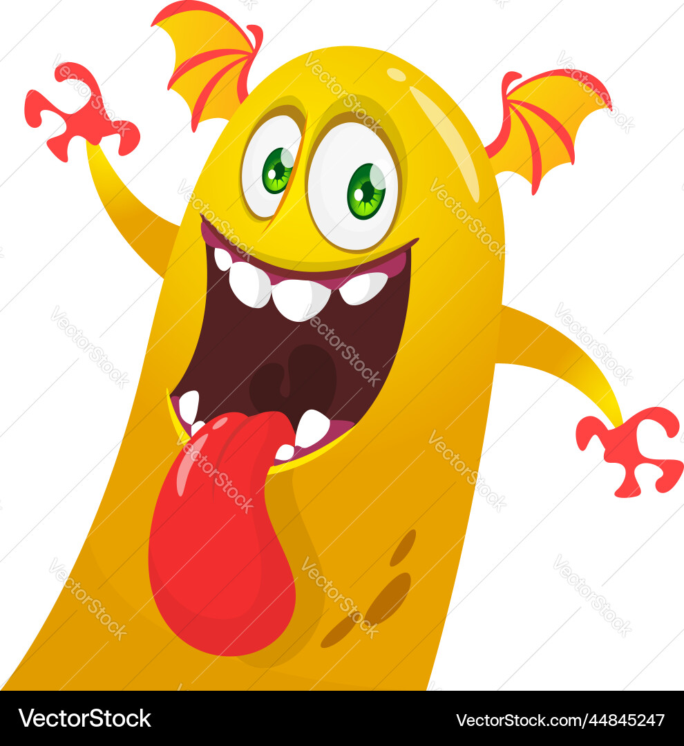 Funny cartoon monster halloween Royalty Free Vector Image