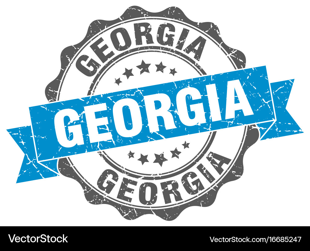 Georgia round ribbon seal Royalty Free Vector Image