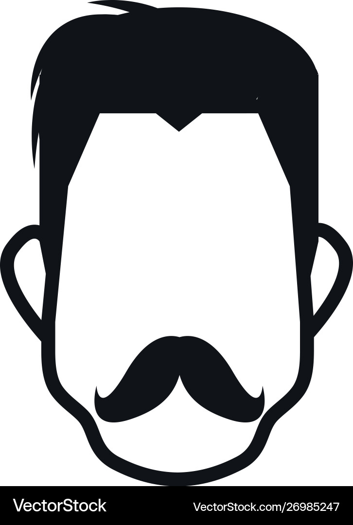 Hipster face man contour on white background Vector Image