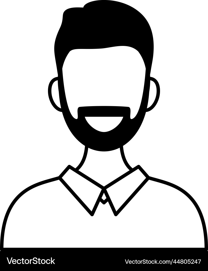 Man avatar isolated line icon on a white Vector Image