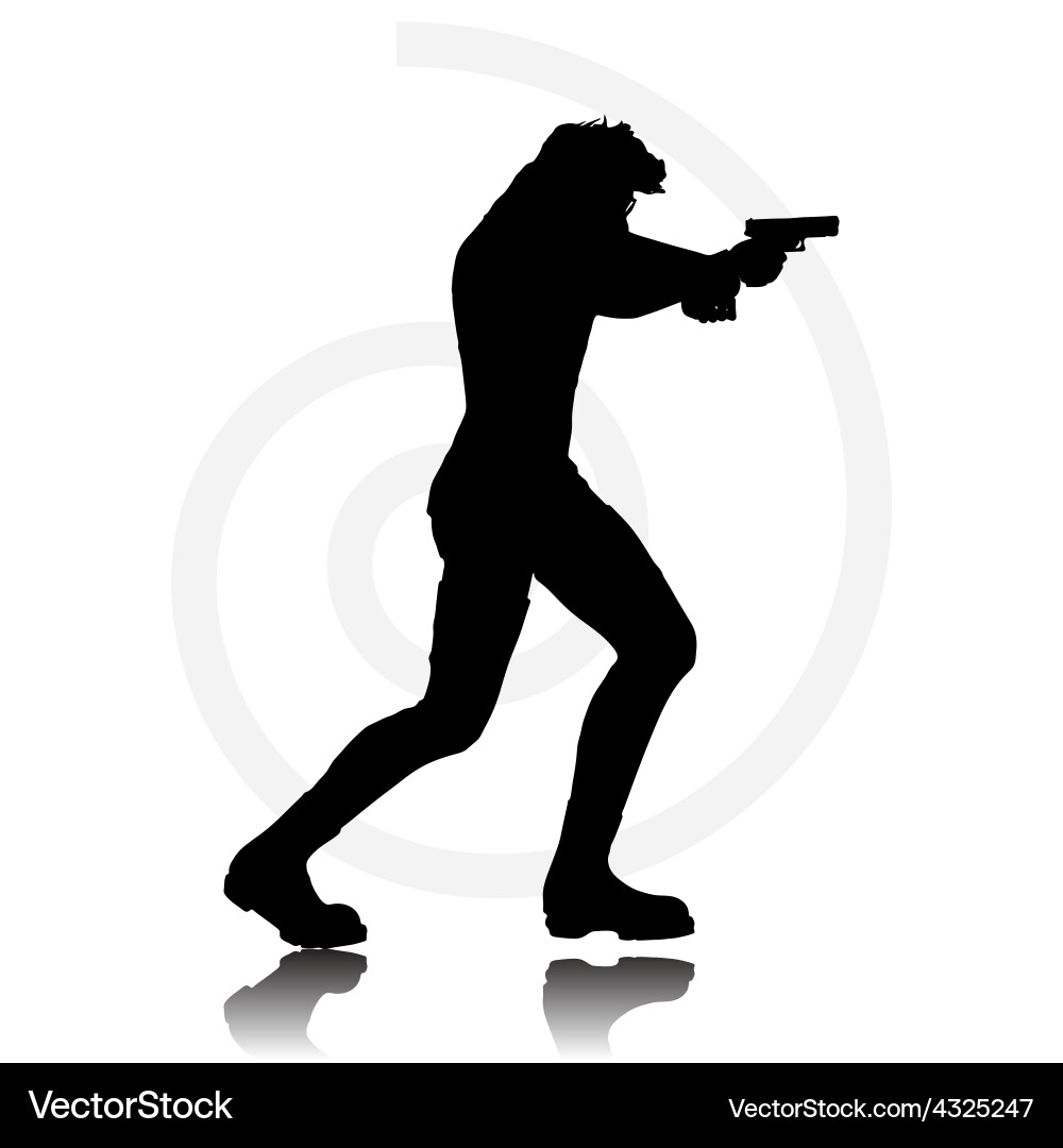 Man with agun Royalty Free Vector Image - VectorStock
