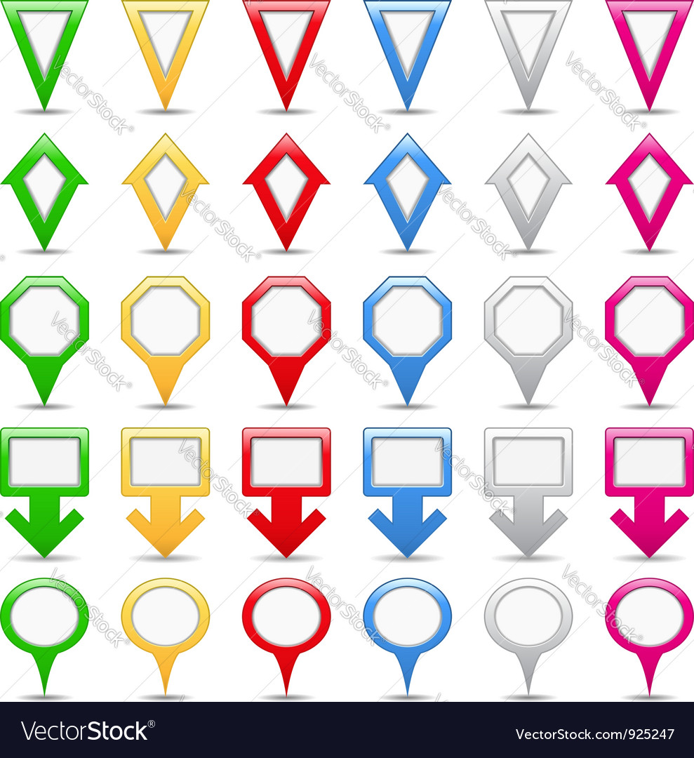 Map markers Royalty Free Vector Image - VectorStock