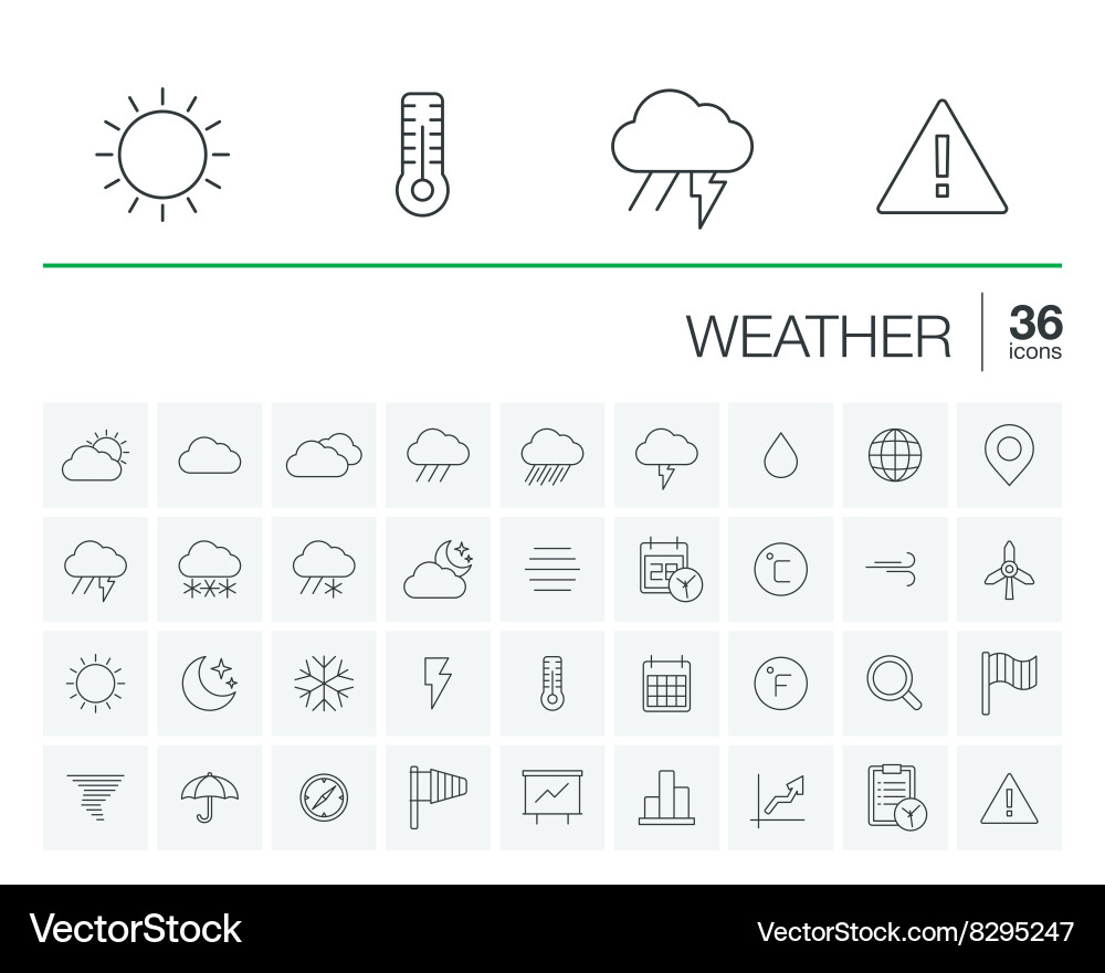 Meteo and weather icons Royalty Free Vector Image