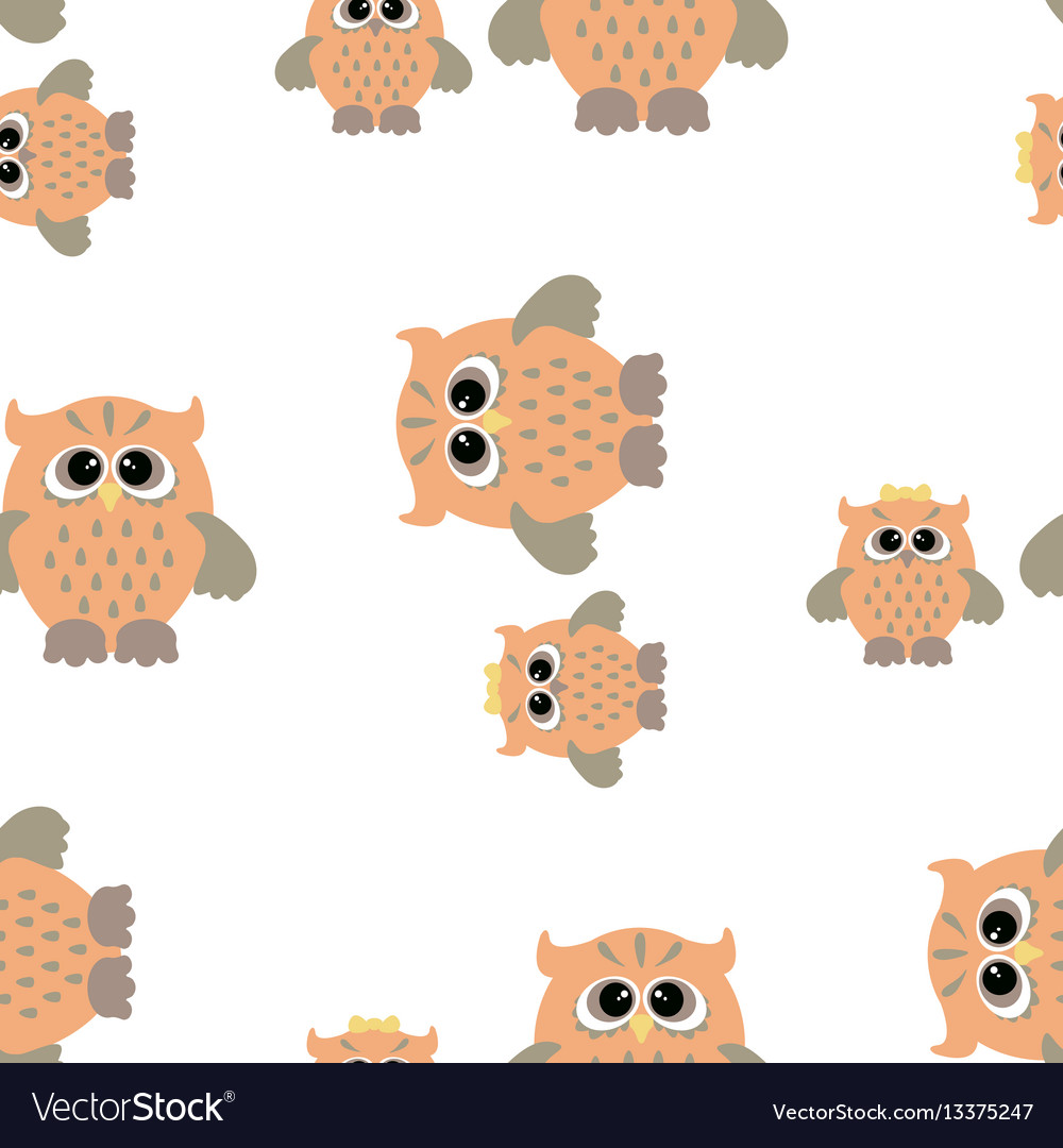 Seamless owl pattern Royalty Free Vector Image