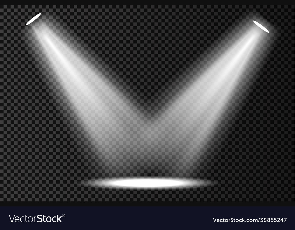 Spotlight projector light effect with white rays Vector Image
