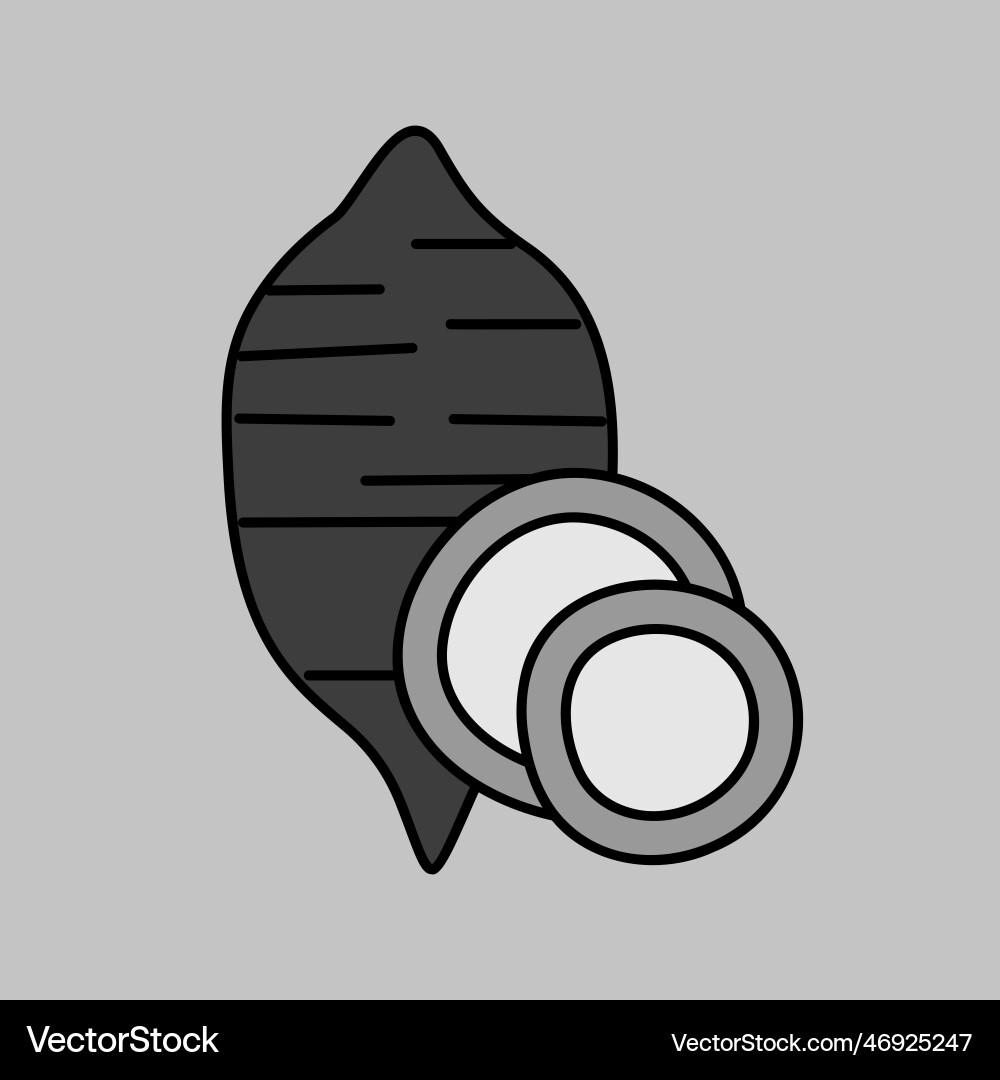 Sweet potato isolated grayscale icon vegetable Vector Image