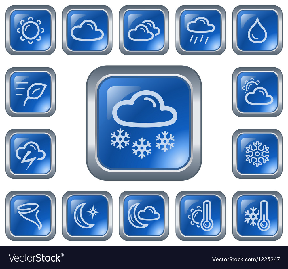 Weather buttons Royalty Free Vector Image - VectorStock